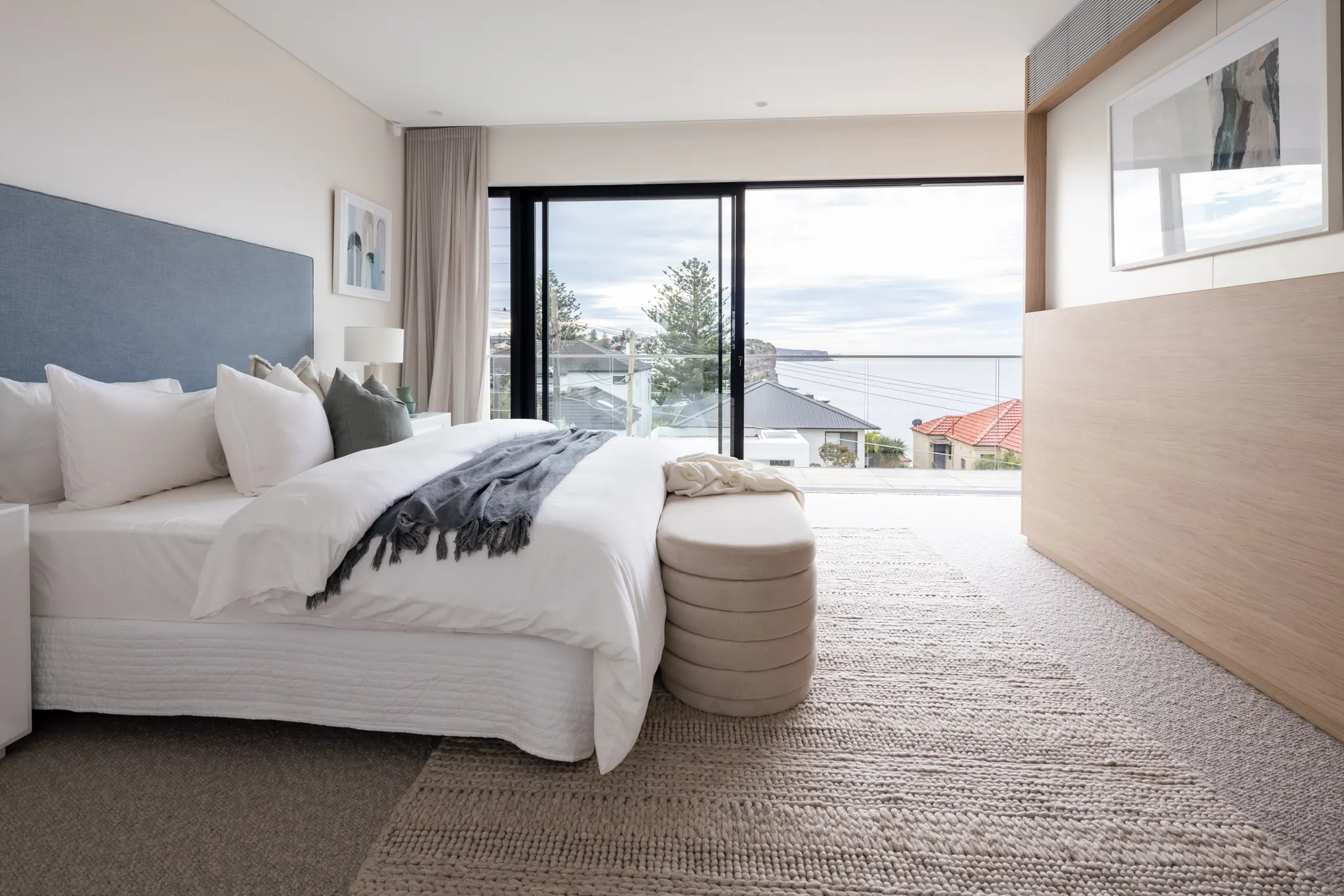 Architecturally designed bedroom with natural light and premium ...